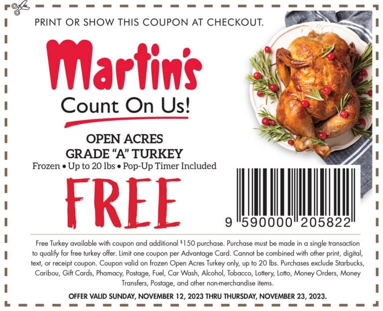 Free Open Acres Turkey - Martin's Super Markets